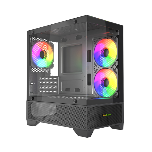 MaxGreen 350 Mid-Tower M-ATX Gaming Case| Distribution Hub